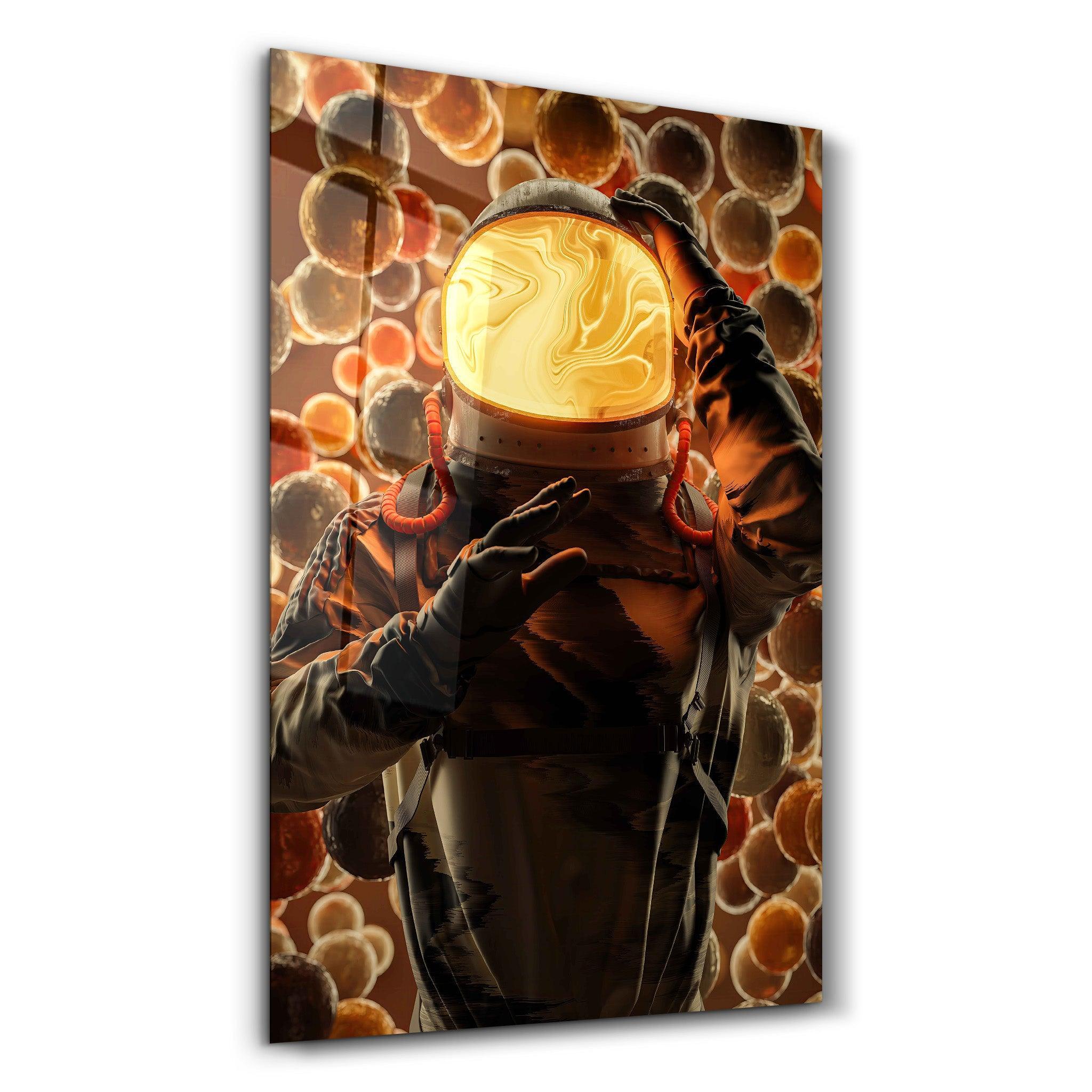 Astronaut is Lava | Designer's Collection Glass Wall Art – Artdesigna
