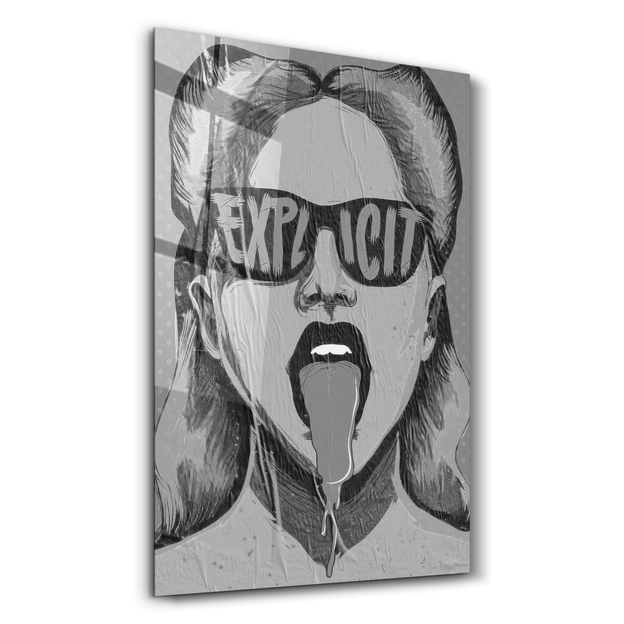 Explicit - Gray | Designer's Collection Glass Wall Art – Artdesigna