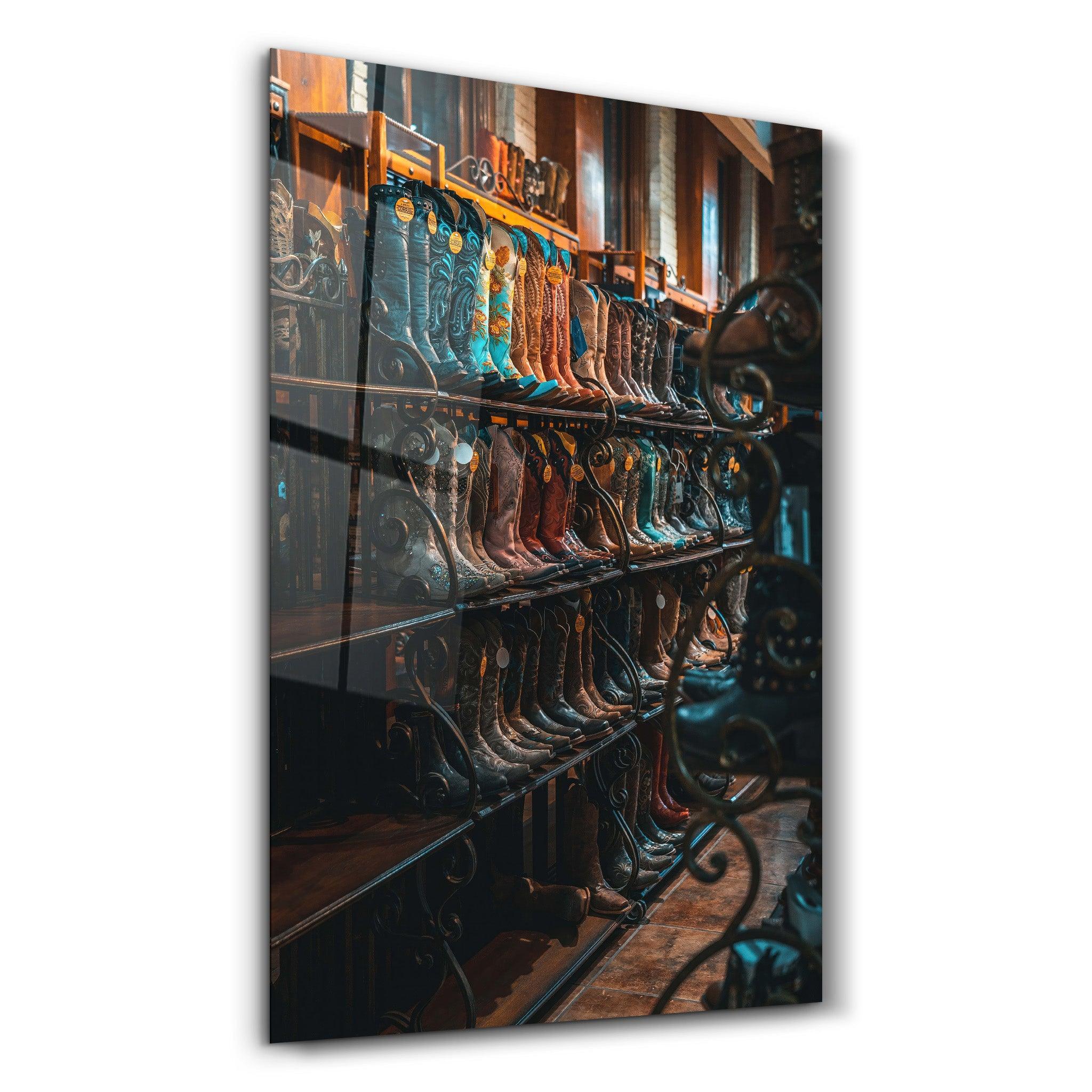 Cowboy Boots | Glass Wall Art – Artdesigna
