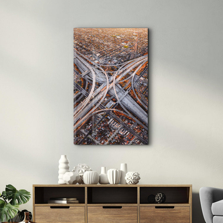 Judge Harry Pregerson Interchange LA, USA | Glass Wall Art – Artdesigna