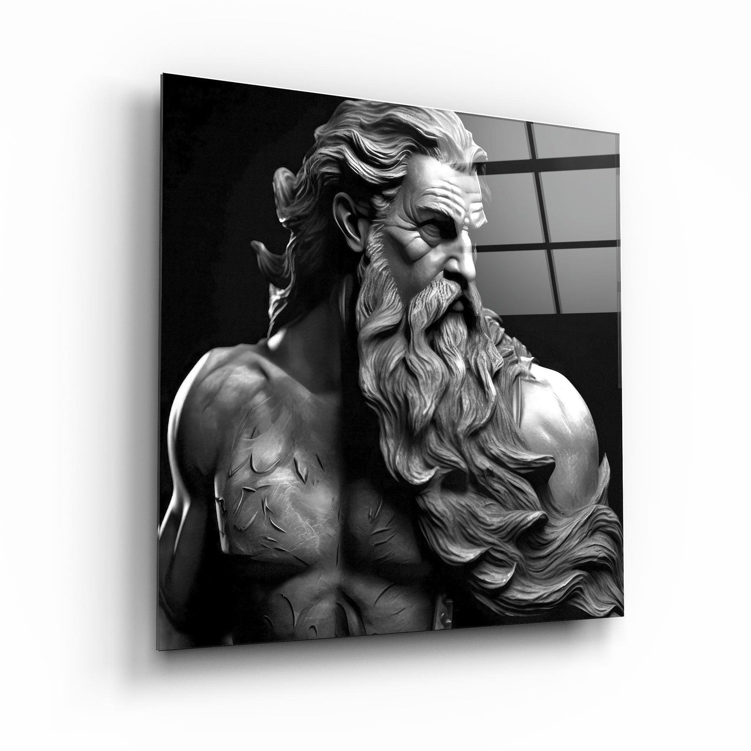 ."Zeus Myth". Designers Collection Glass Wall Art | Artdesigna