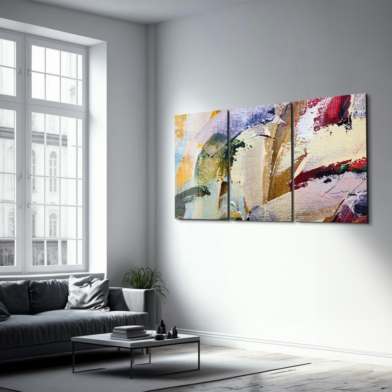 Abstract Oil Paint Patterns - Trio"・Glass Wall Art – Artdesigna