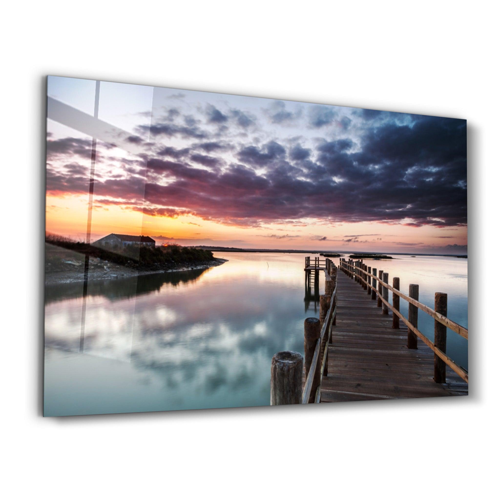 Sunset on the Beach | Glass Wall Art – Artdesigna