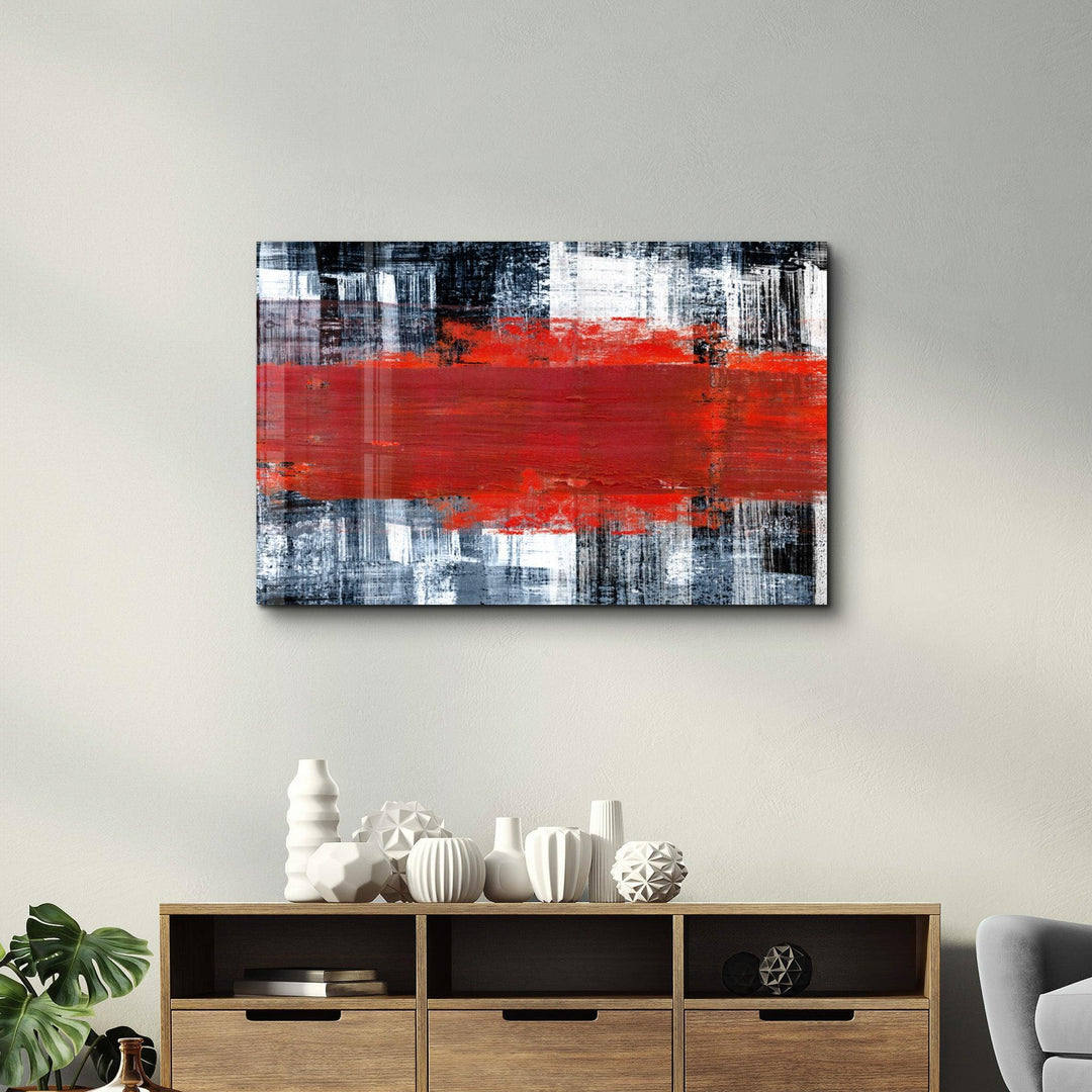 Red Thick Line | Glass Wall Art – ArtDesigna Glass Printing Wall Art