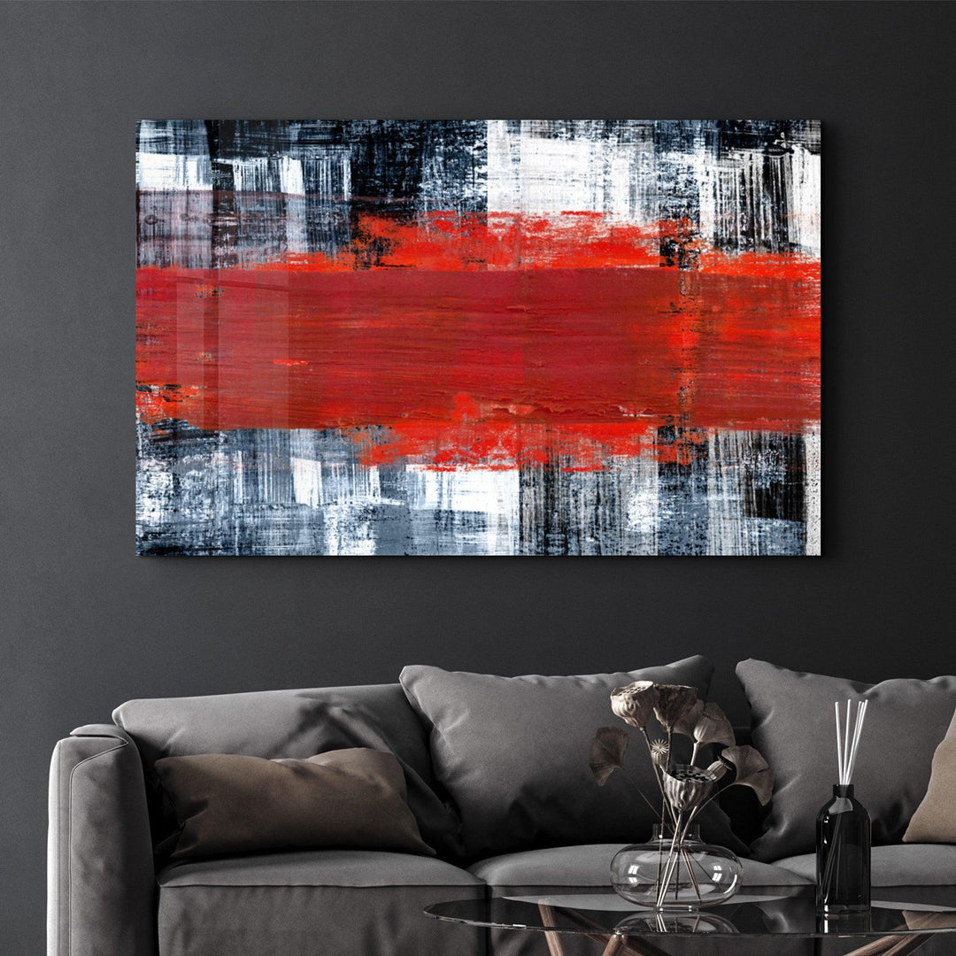 Red Thick Line | Glass Wall Art – ArtDesigna Glass Printing Wall Art