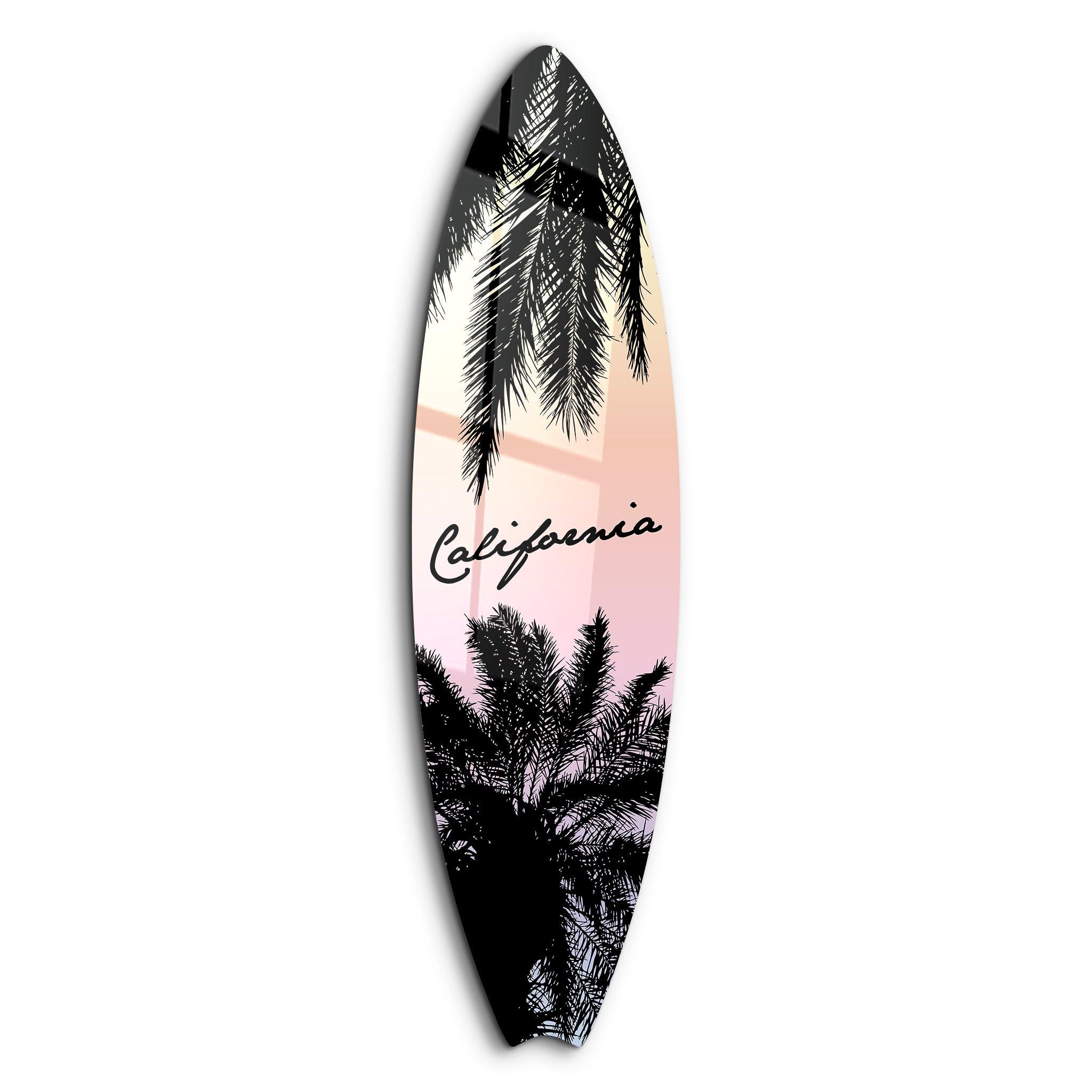 California Palms | Surfboard Glass Wall Art – Artdesigna