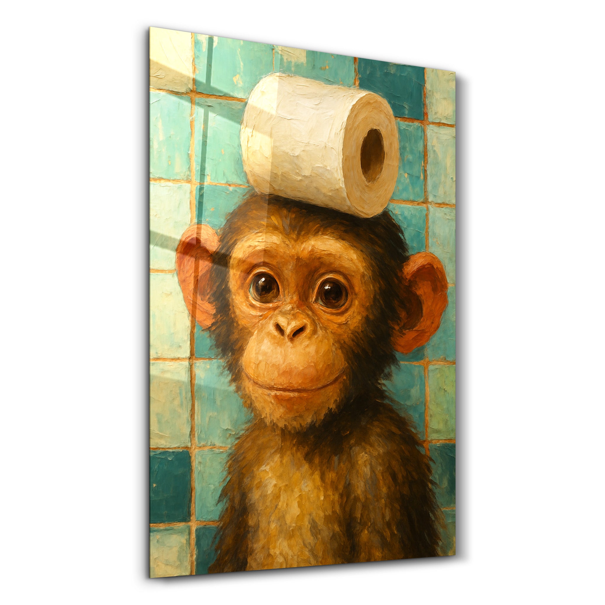 Bathroom Bandit | Glass Wall Art – Artdesigna