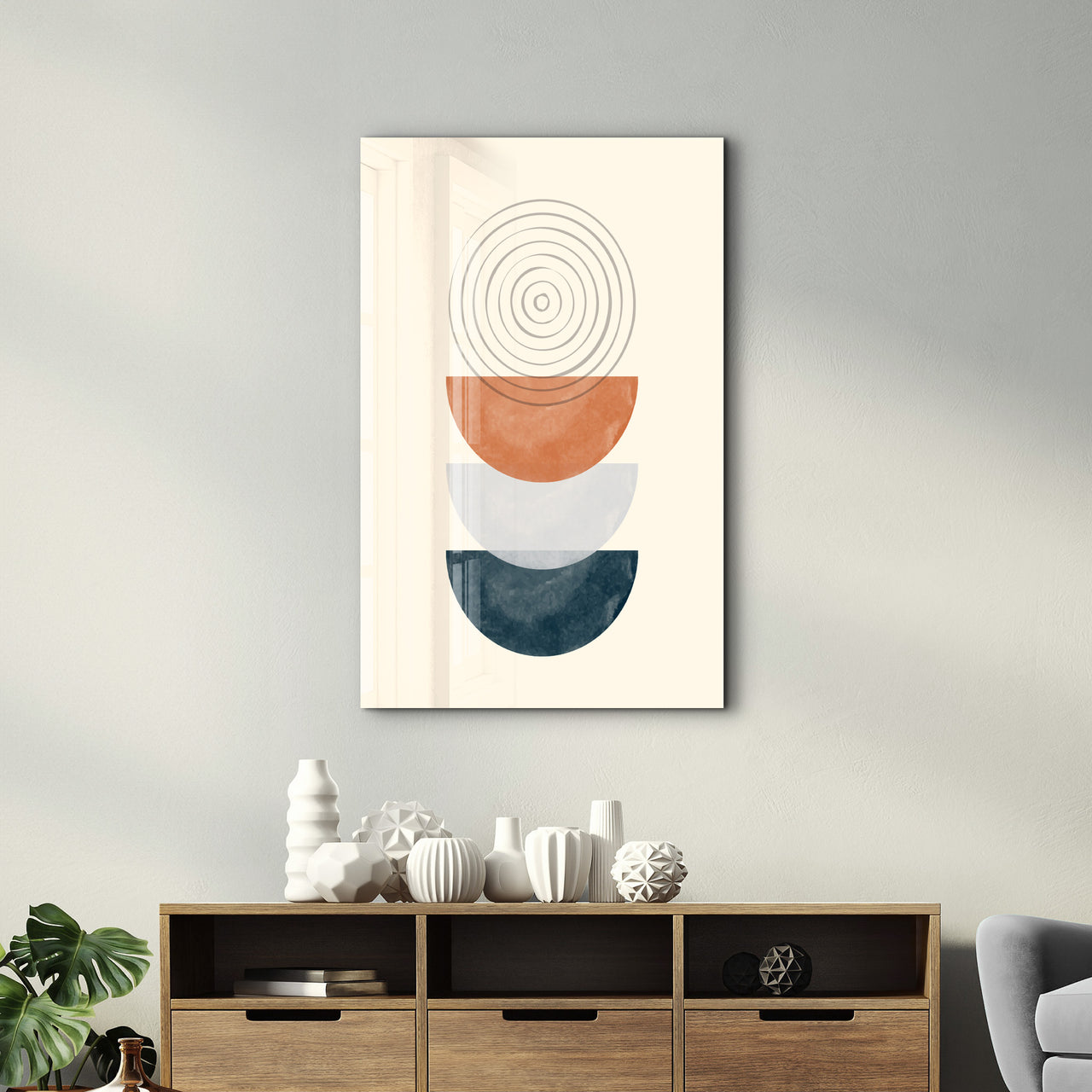Triple Stack with Concentric Focus - Glass Wall Art – Artdesigna