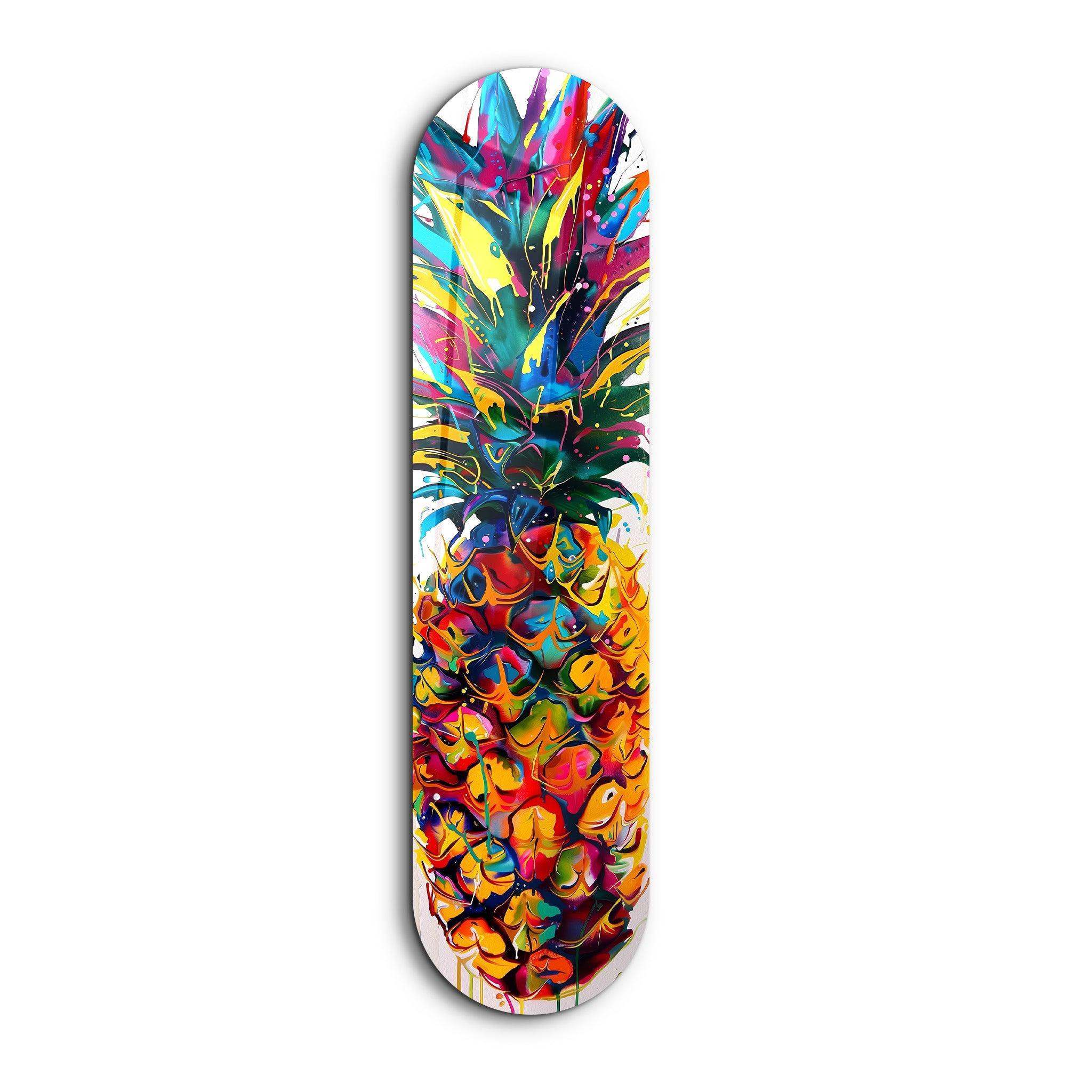 Watercolor Ananas | Glass Wall Art – Artdesigna