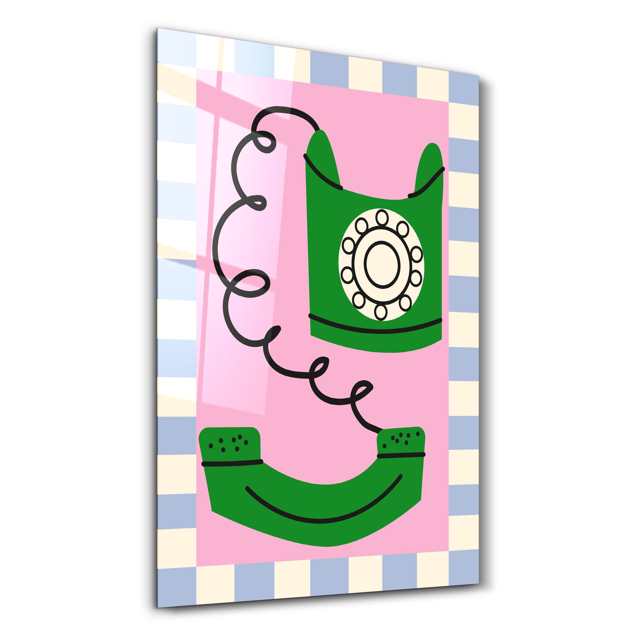 Retro Phone | Glass Wall Art – Artdesigna