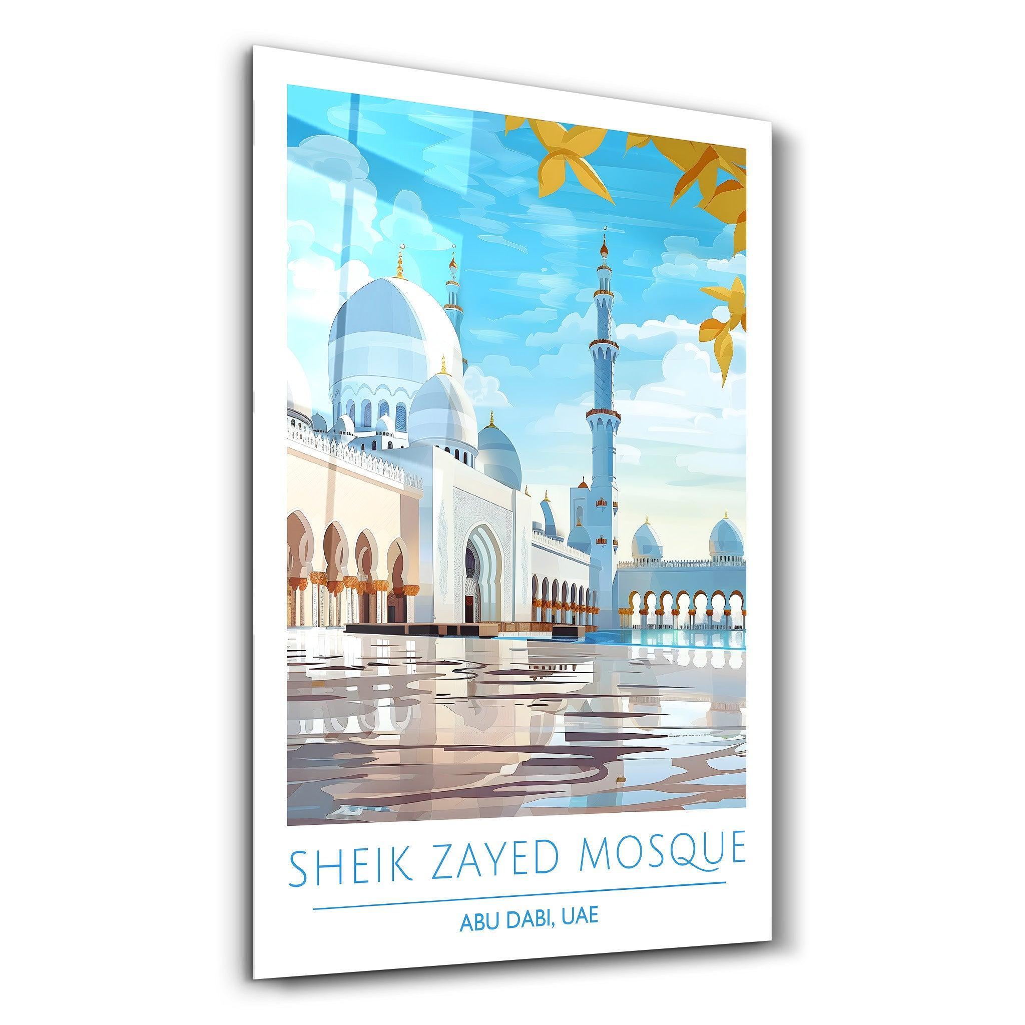 Sheik Zayed Mosque-Abu Dabi UAE-Travel Posters | Glass Wall Art ...