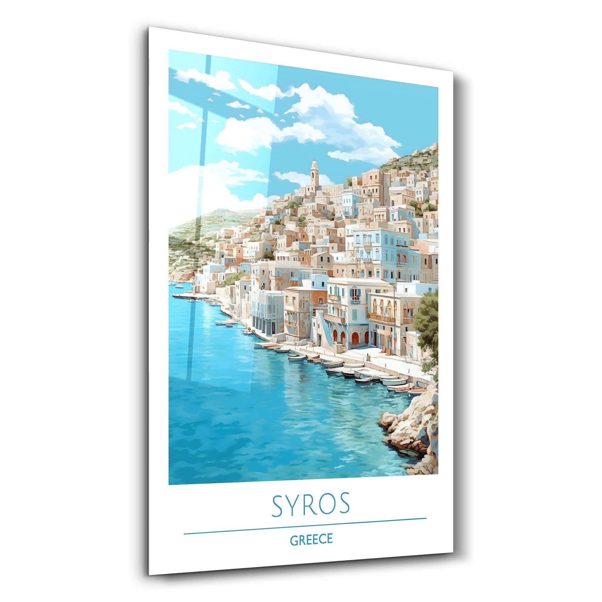 Syros Greece-Travel Posters | Glass Wall Art – Artdesigna