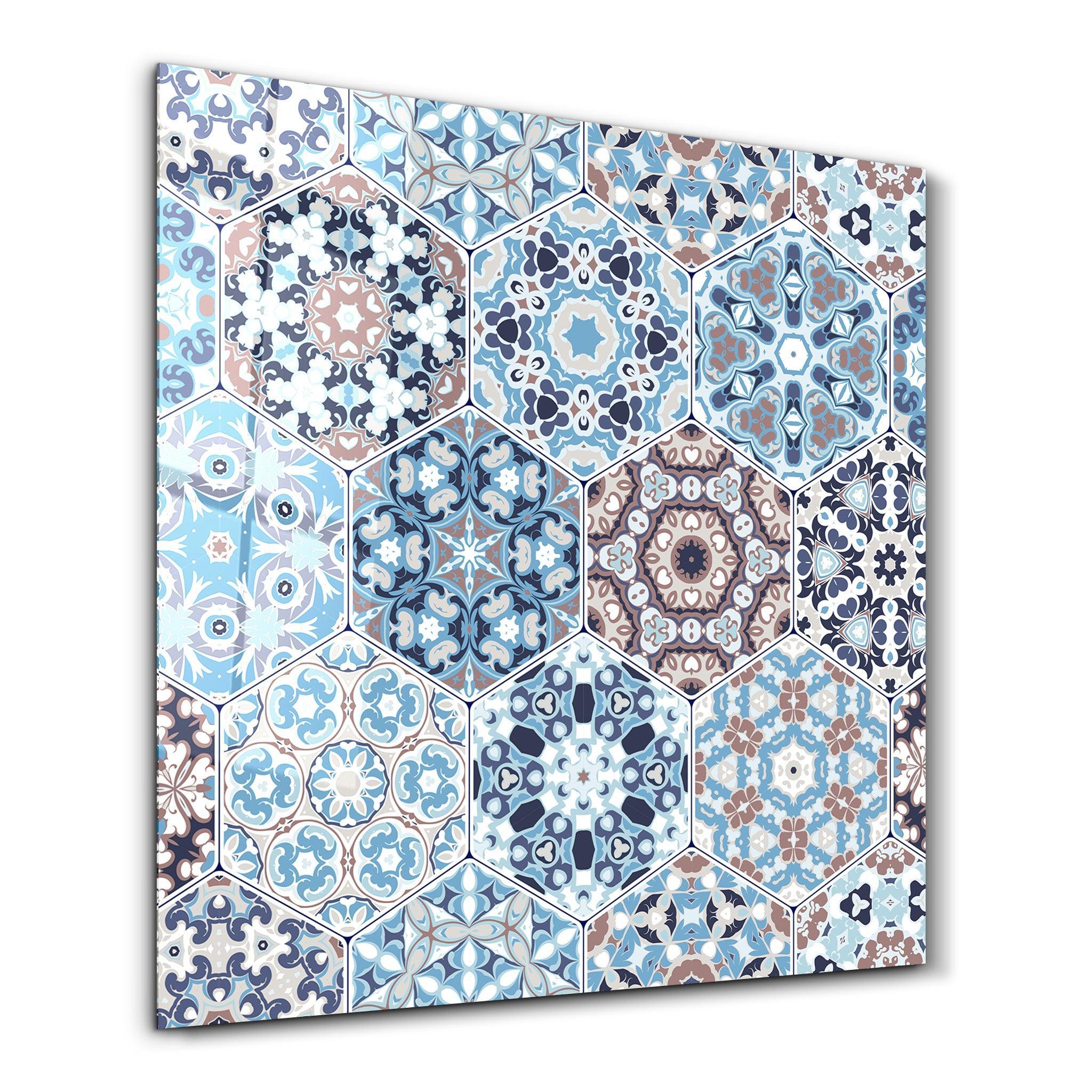 Blue Italian Ceramic Tiles Collection | Glass Wall Art – Artdesigna