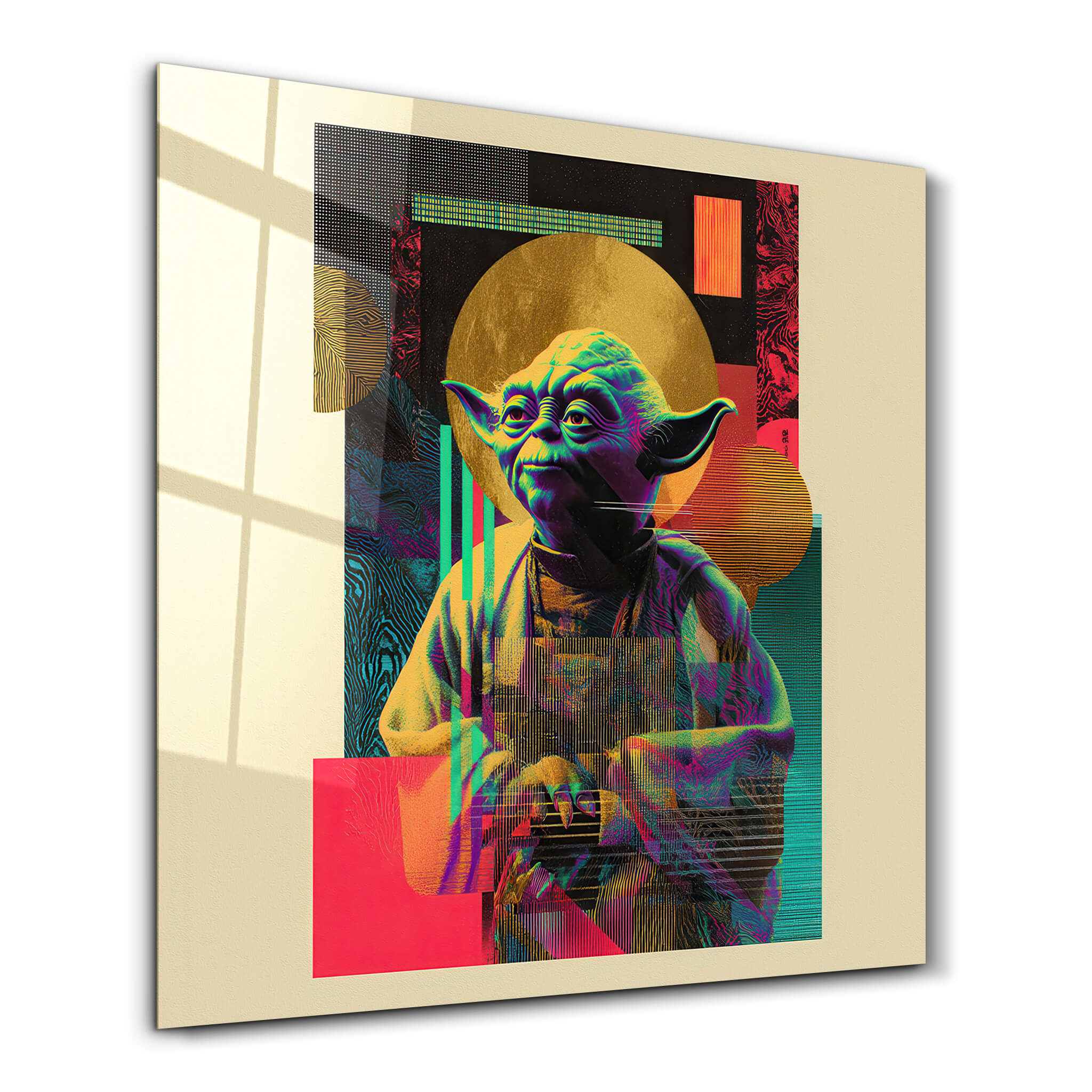 Galactic Mind: Yoda Rewired | Glass Wall Art – Artdesigna