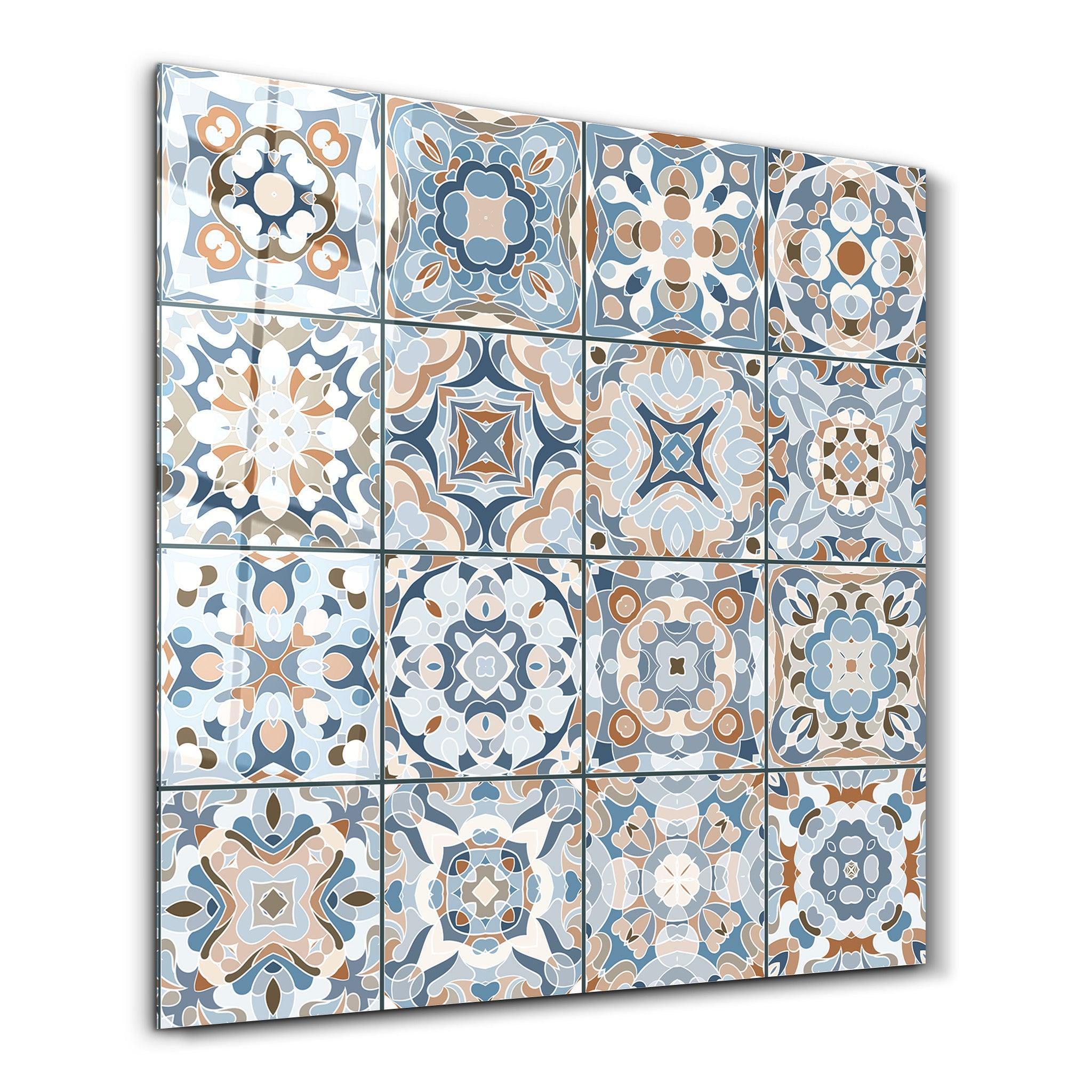 Light-Blue Italian Ceramic Tiles Collection | Glass Wall Art – Artdesigna