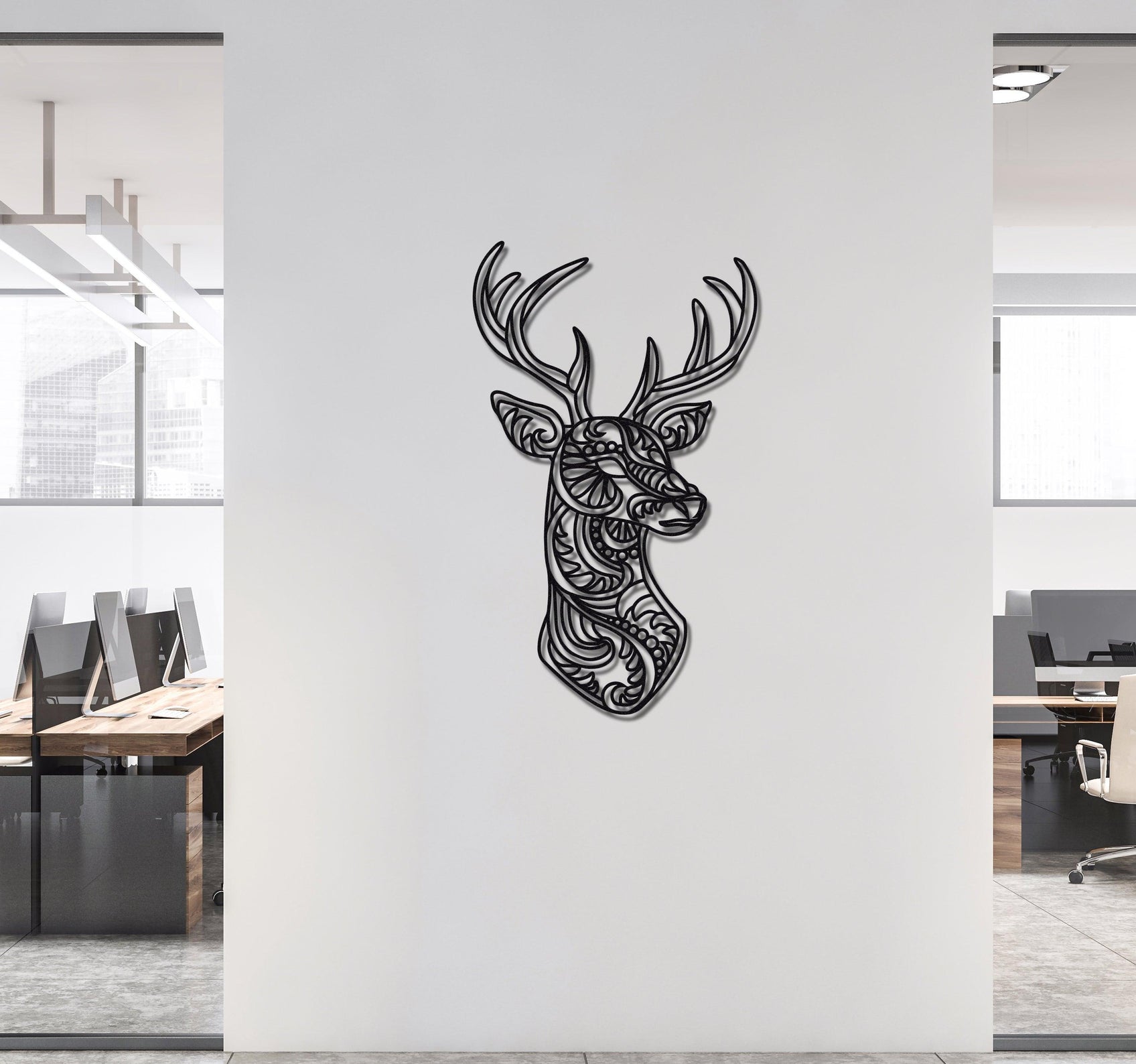 Zentangle Deer"・Premium Metal Wall Art - Limited Edition – Artdesigna