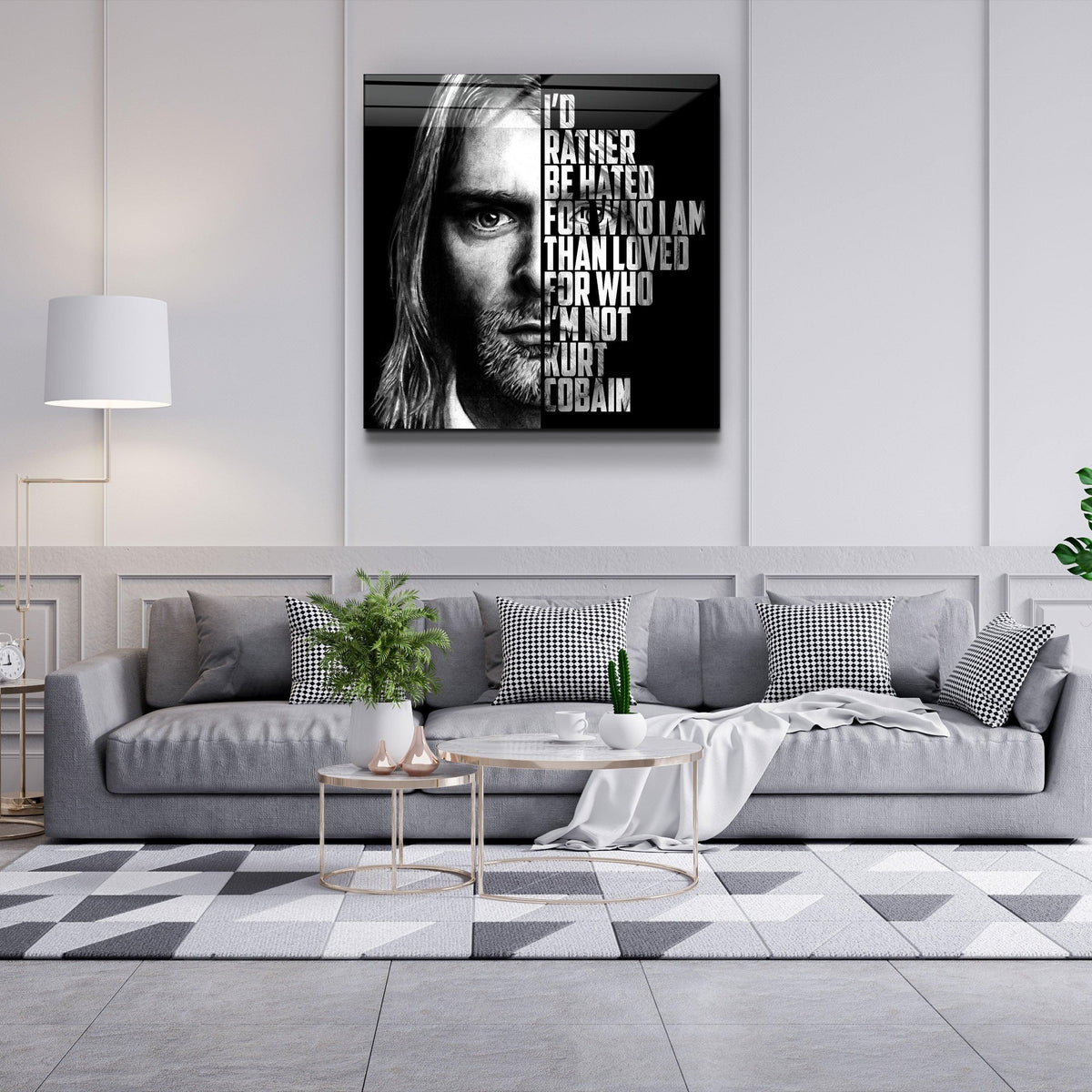 Kurt Cobain"・Designers Collection Glass Wall Art