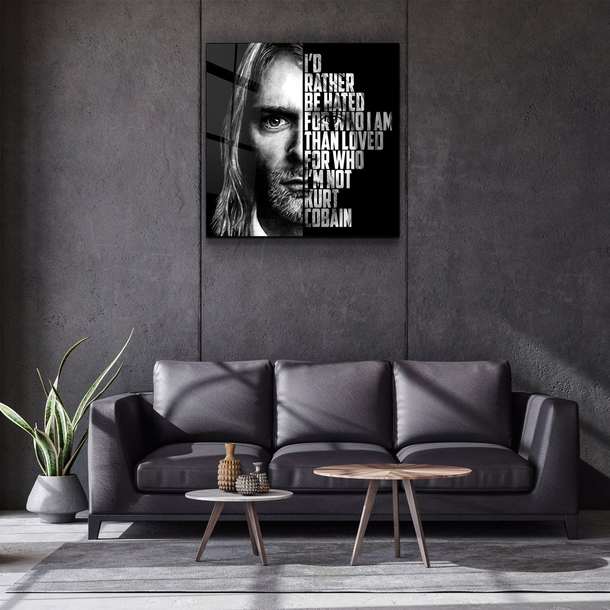 Kurt Cobain"・Designers Collection Glass Wall Art